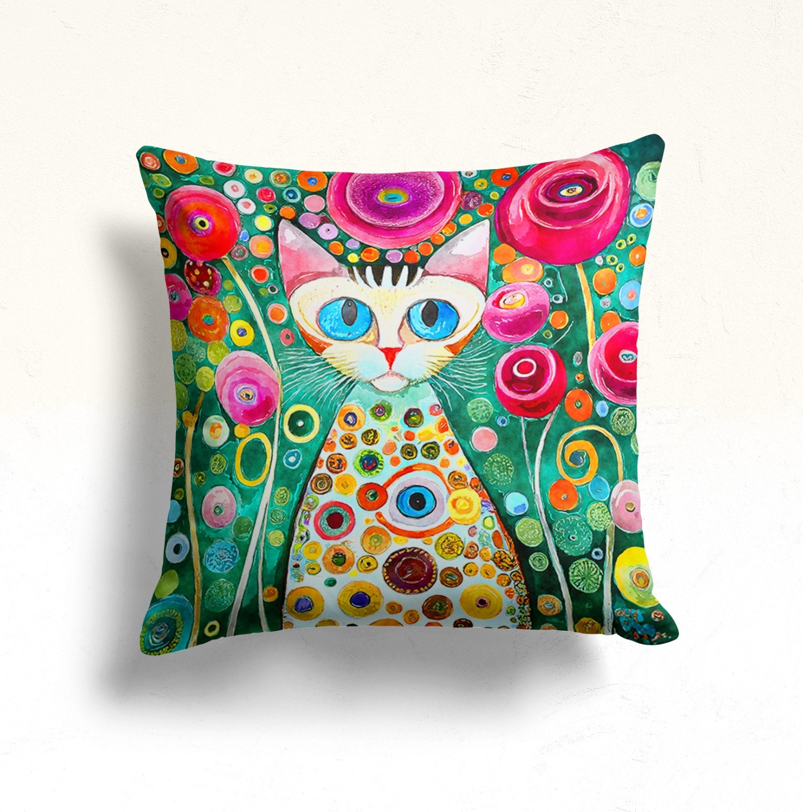 Cat Pillow Covers, Cat Gift Ideas, Cat Pillow Case,colorful Cats ...