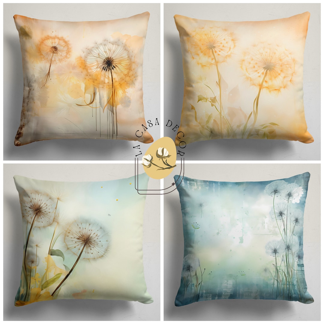 Dandelion Pillowcase, Soft Color Floral Pillowcase, Colorful Pillow ...