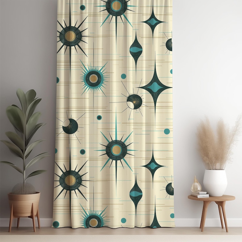 Mid Century Modern Curtains - Etsy