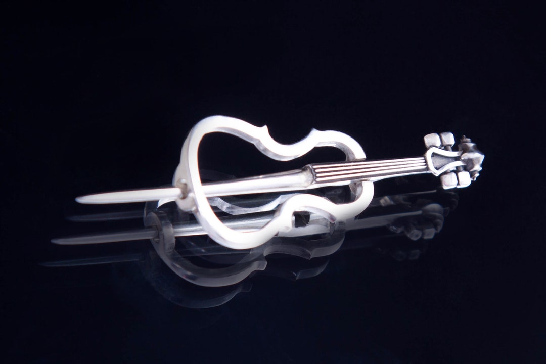 Silver Cello Fibula Sterling Silver Cello Brooch Cello Silver Pin Gift ...