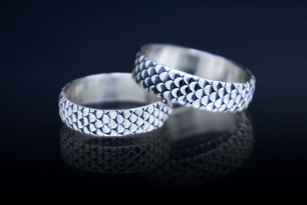 Dragon Scale Ring of Sterling Silver, Snake Skin Ring 925, Man's Women ...