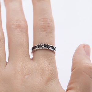 Whole Length Pattern Stargate Ring of Sterling Silver - Etsy Canada