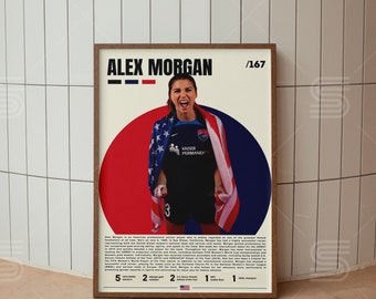 Alex Morgan Poster, USA Women Footballer, Soccer Gifts, Sports Poster ...