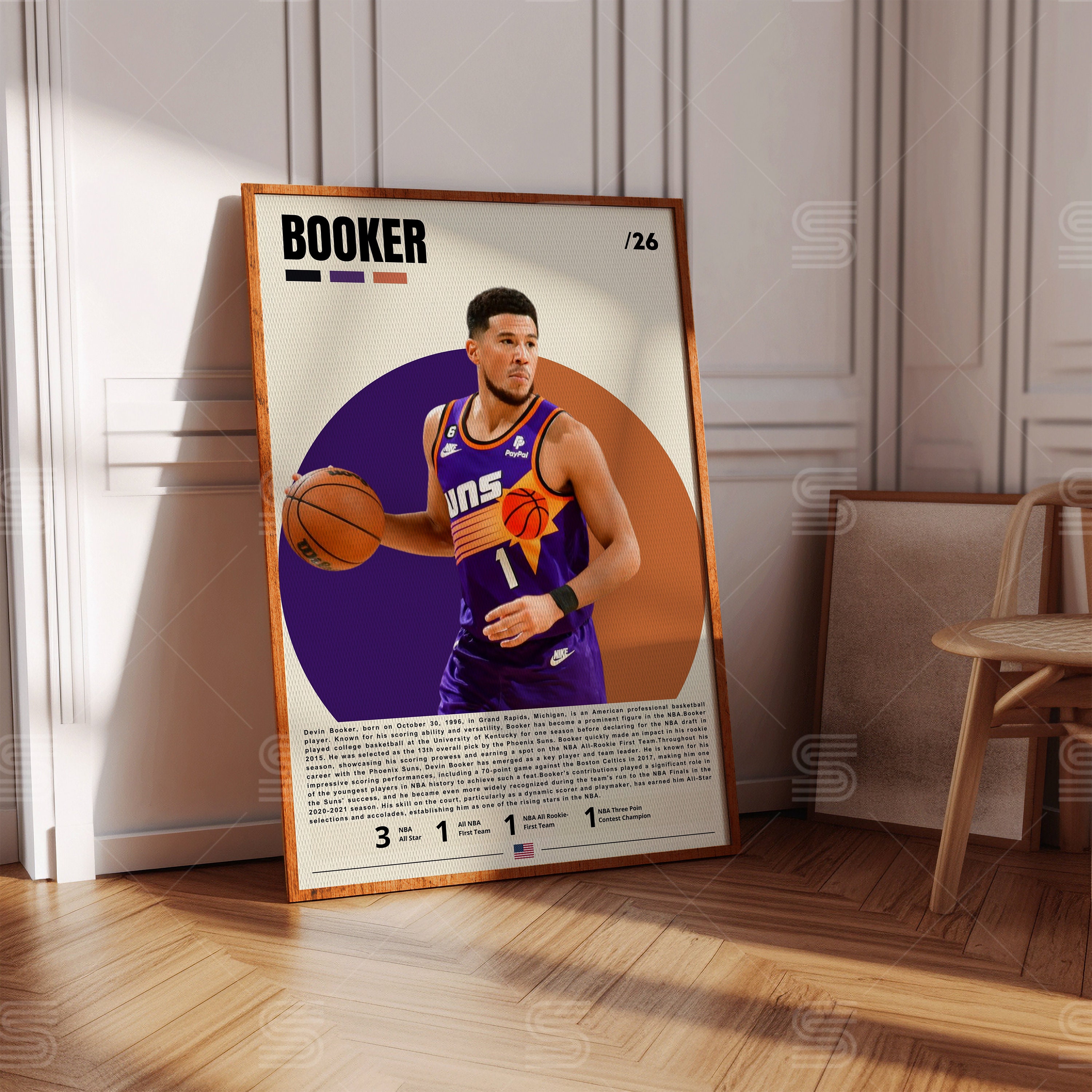 Devin Booker Poster, Basketball Player Poster, Phoenix Suns Posters ...