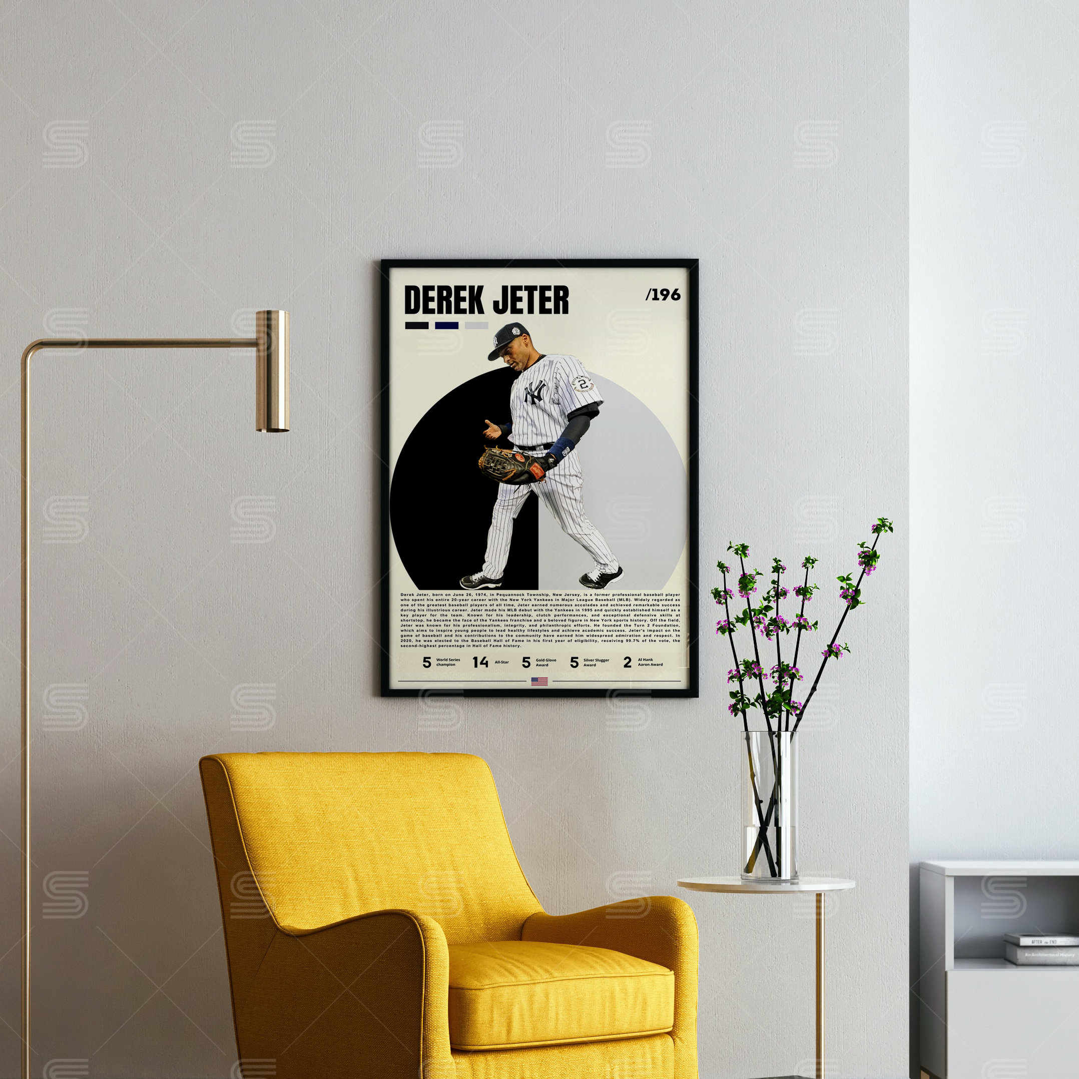 Derek Jeter Poster, Baseball Digital Posters, Baseball Legend Prints ...