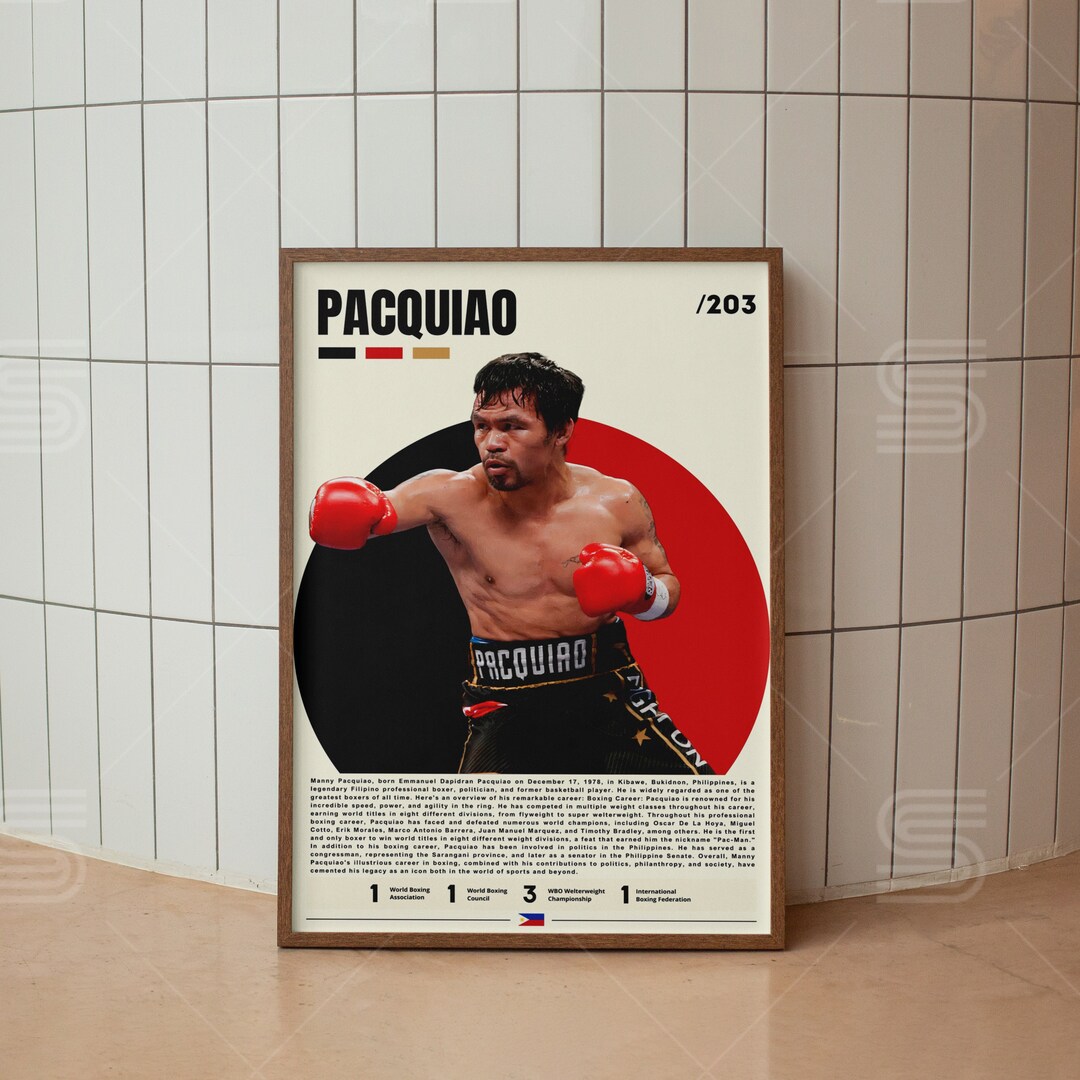 Manny Pacquiao Poster, Boxing Poster, Gym Wall Art, Sports Poster, Gym ...