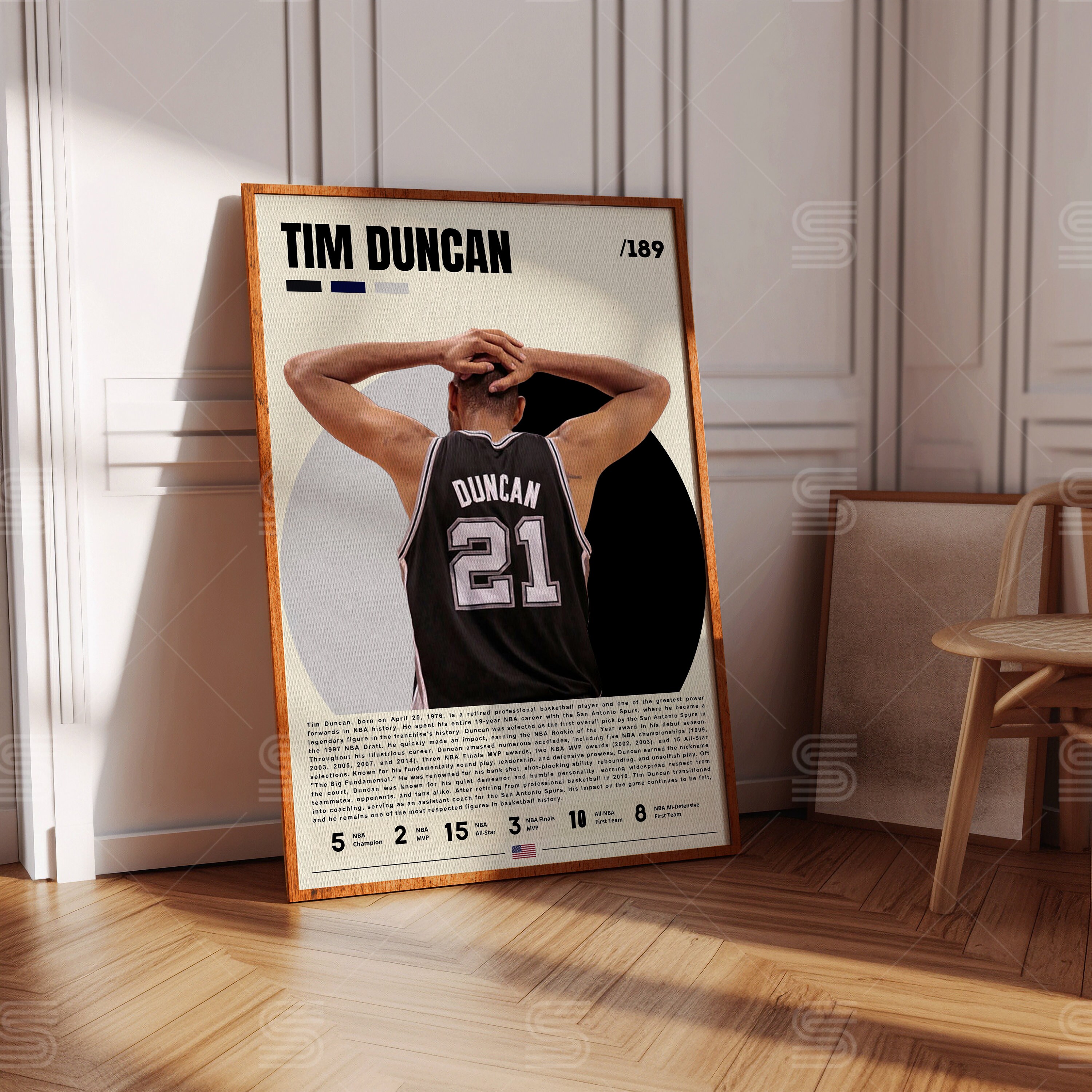 Tim Duncan Poster, Basketball Legends Player Poster, NBA Posters ...