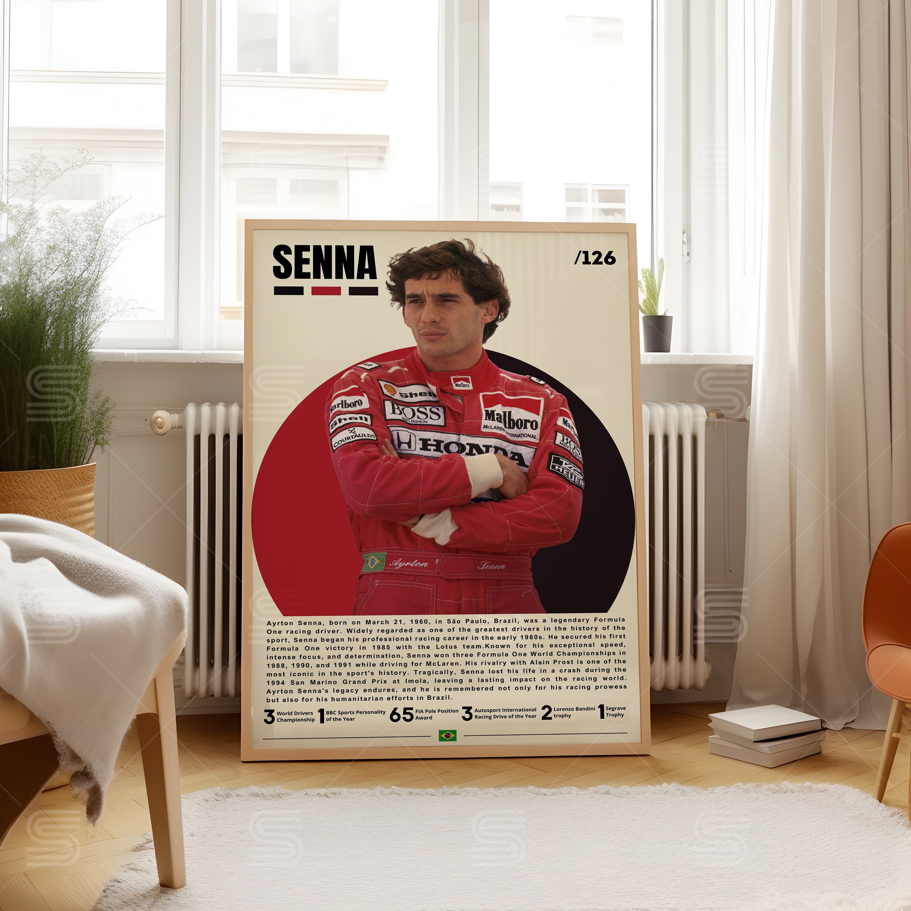 Ayrton Senna Poster, Formula One Poster, F1 Racing Poster, Motorsports ...