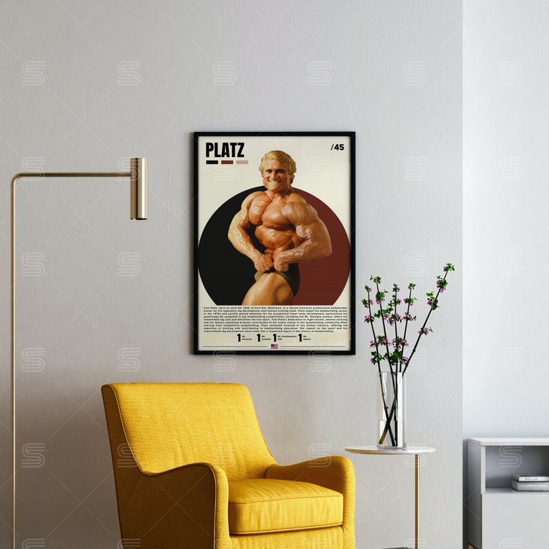Tom Platz Poster, Bodybuilding Poster, Gym Wall Art, Sports Poster, Gym ...