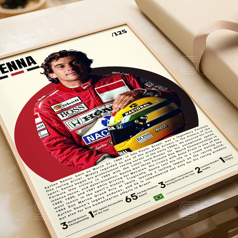 Ayrton Senna Poster, Formula One Poster, F1 Racing Poster, Motorsports ...