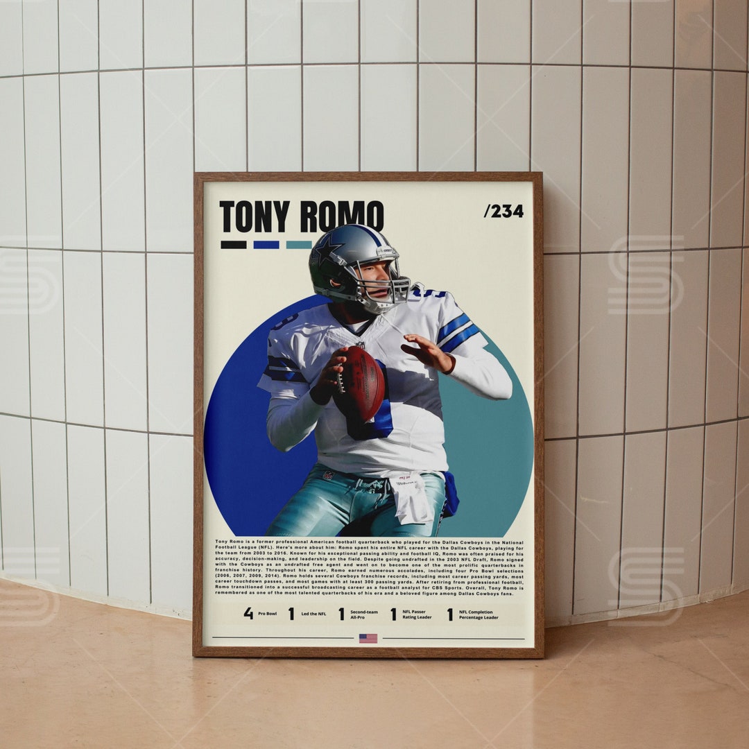 Tony Romo Poster, NFL Poster, Sports Poster, Football Poster, NFL Wall ...