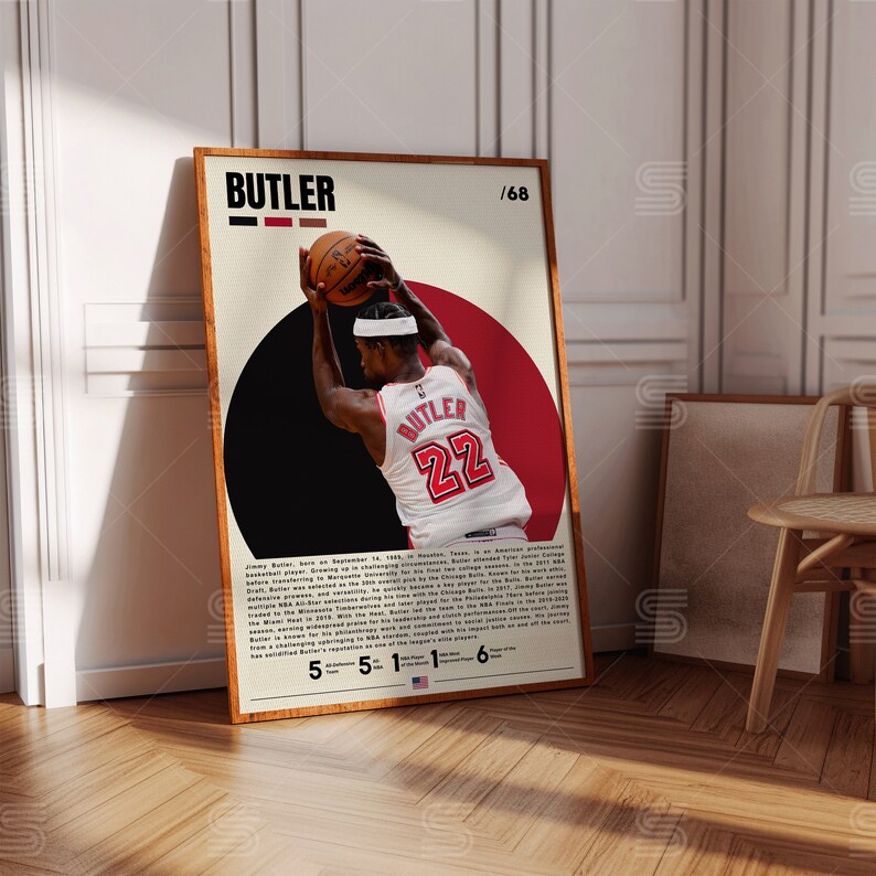Jimmy Butler Poster, Basketball Player Poster, Miami Heat Posters ...