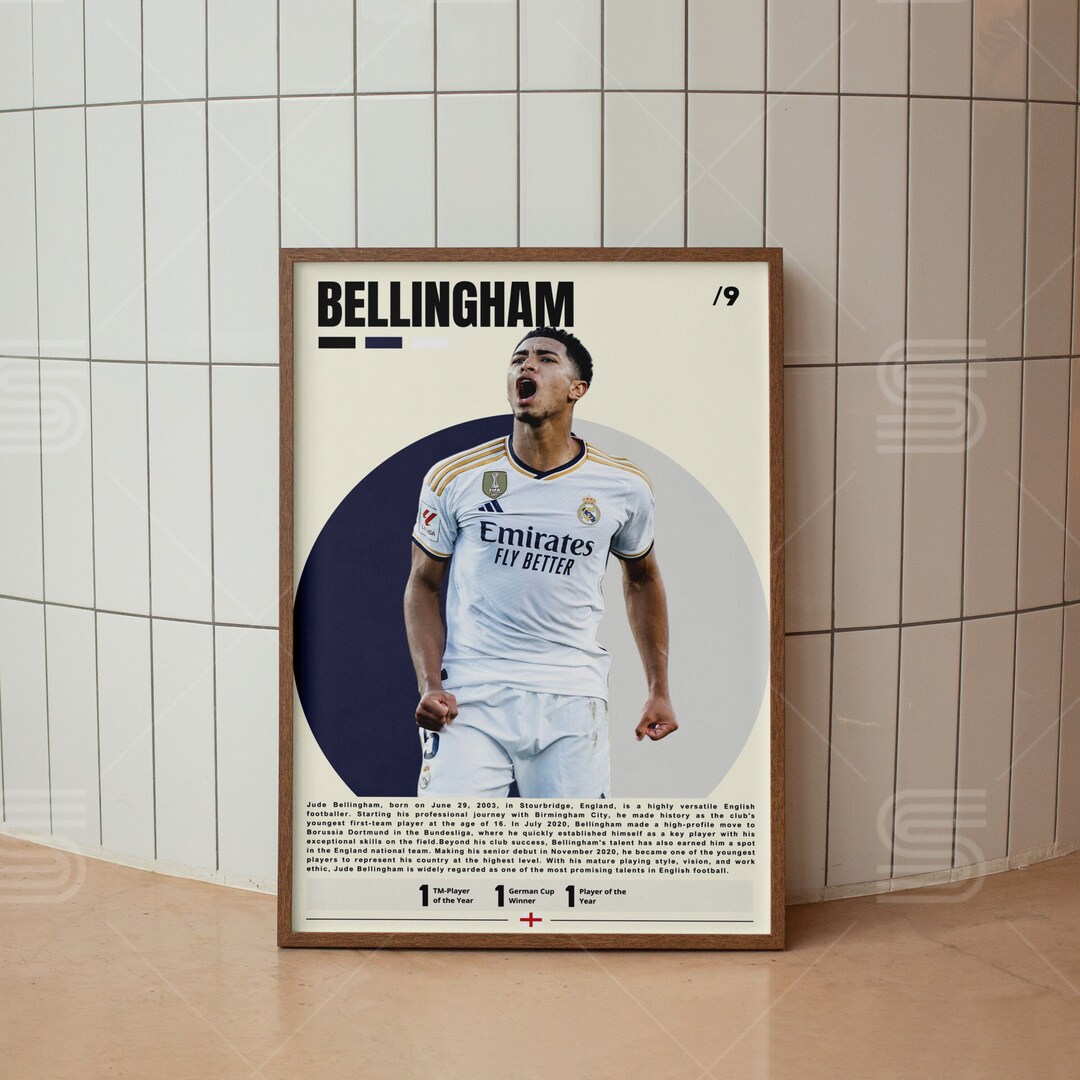 Jude Bellingham Poster, Football Player Poster, Soccer Gifts, Sports ...