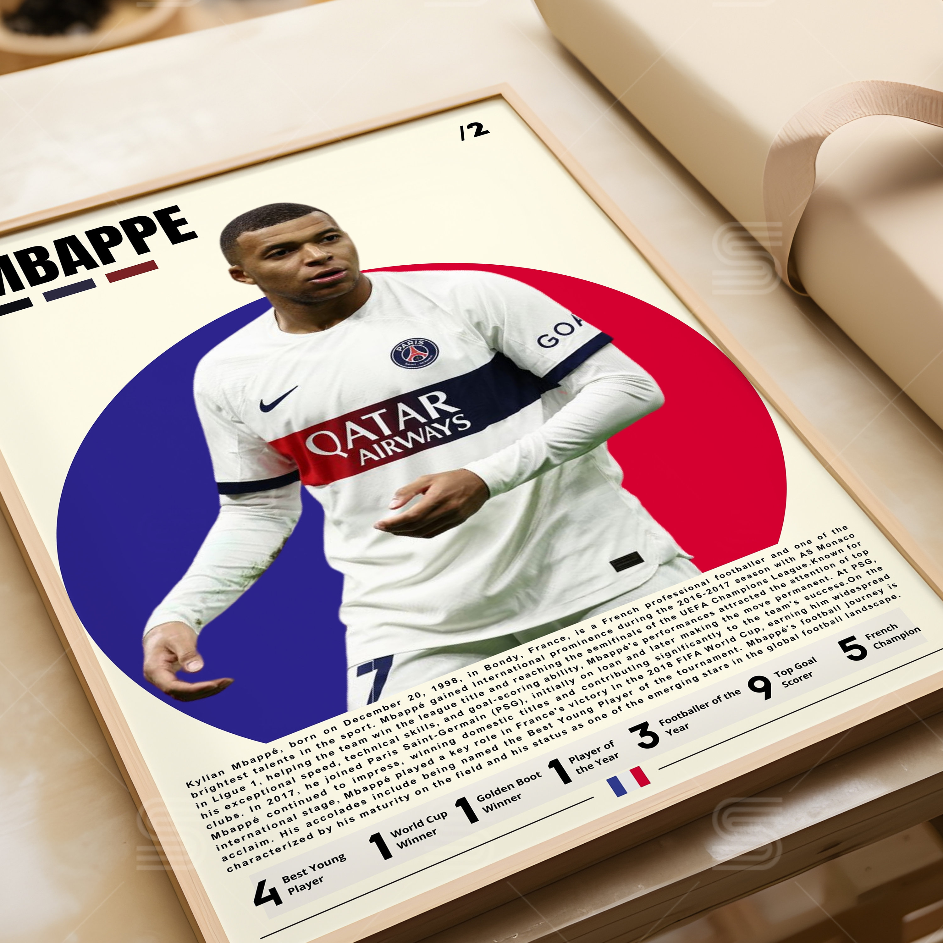 Kylian Mbappé Poster, Paris Saint Germain, Football Player Poster ...