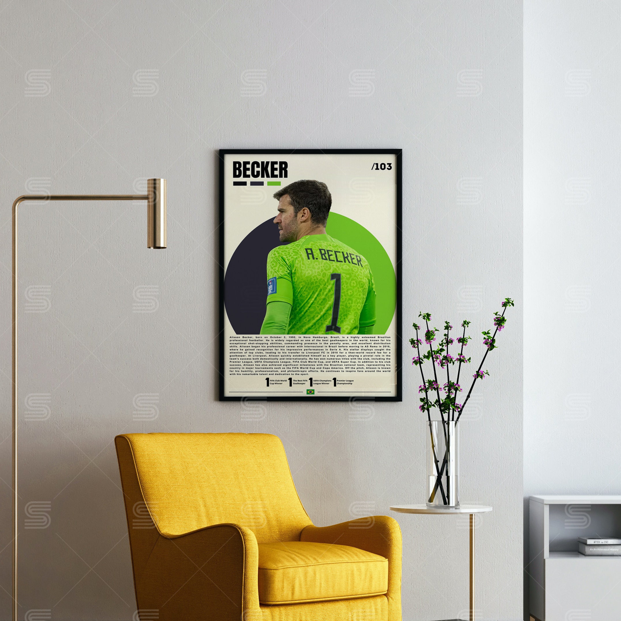 Allison Becker Poster, Goalkeeper Print, Sports Gifts, Brazil Poster ...