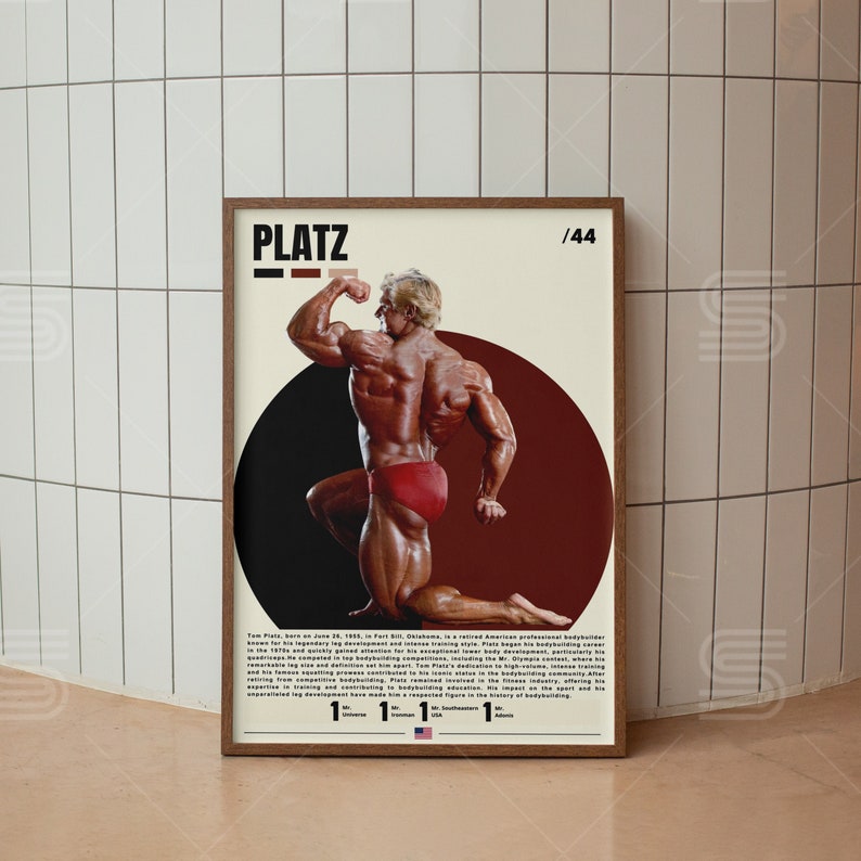Tom Platz Poster, Bodybuilding Poster, Gym Wall Art, Sports Poster, Gym ...