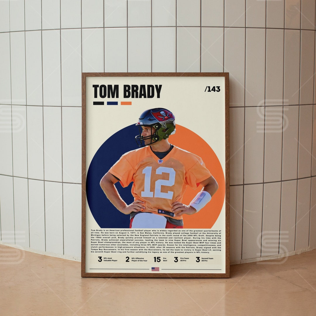 Tom Brady Poster, NFL Poster, Sports Poster, Football Poster, NFL Wall ...