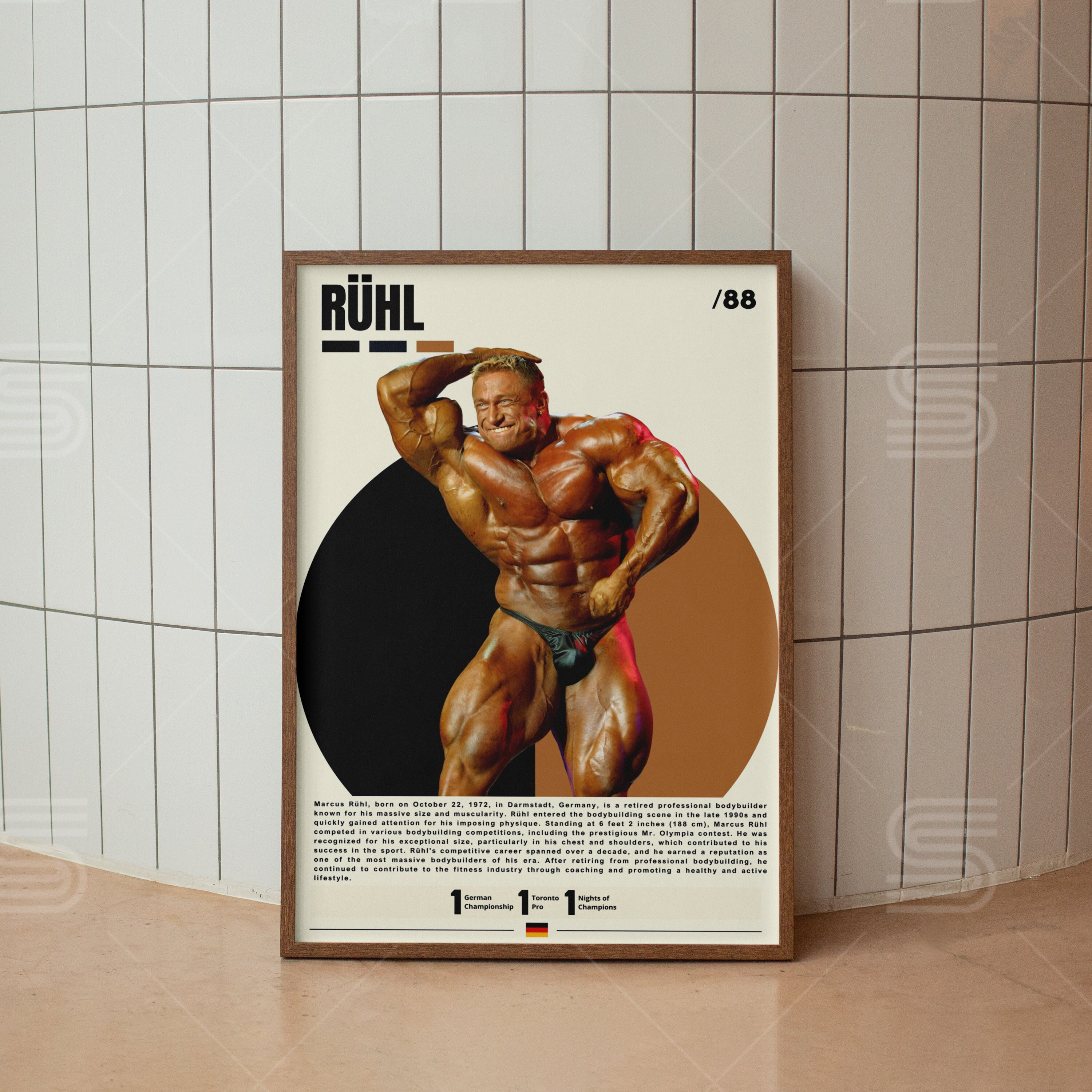 Marcus Ruhl Poster, Bodybuilding Poster, Gym Wall Art, Sports Poster ...