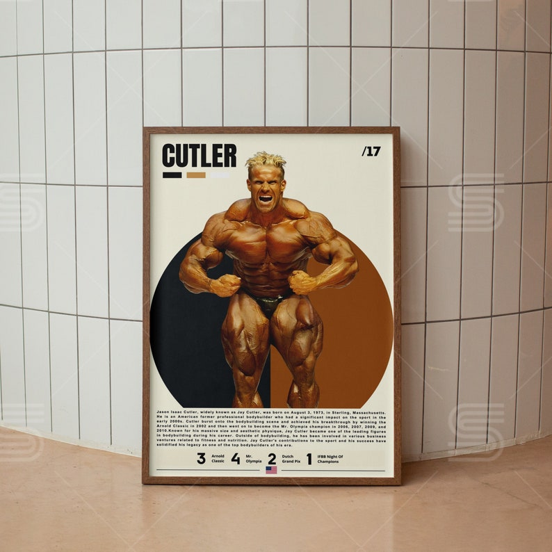 Jay Cutler Poster, Bodybuilding Poster, Gym Wall Art, Sports Poster ...