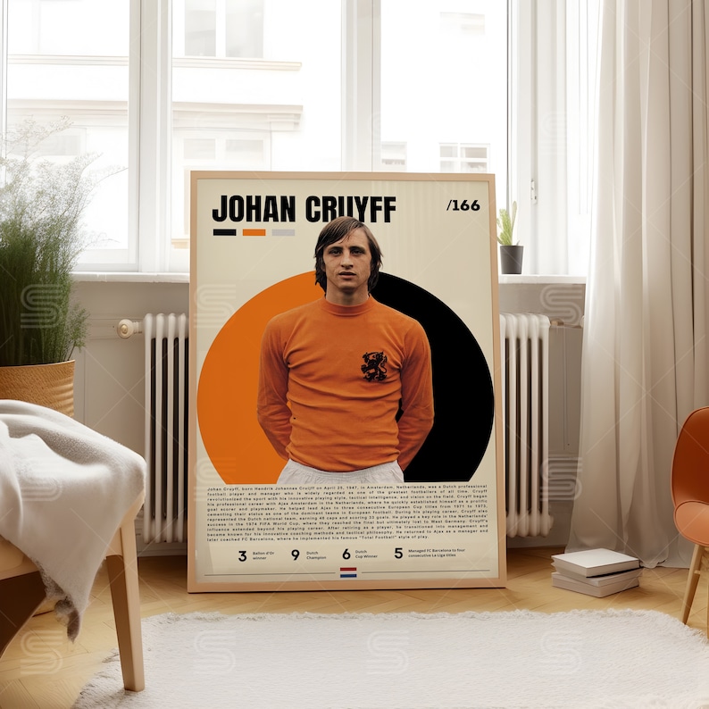 Johan Cruyff Poster, Football Player Poster, Soccer Gifts, Sports ...