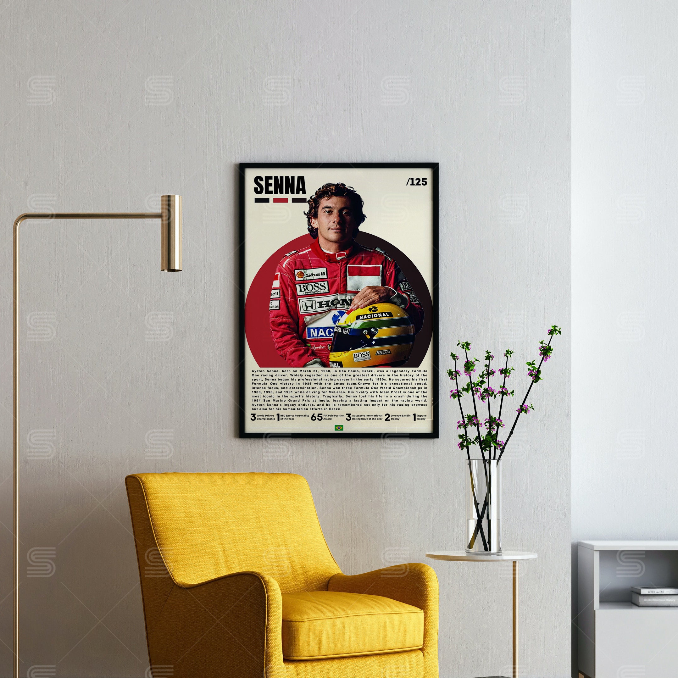 Ayrton Senna Poster, Formula One Poster, F1 Racing Poster, Motorsports ...