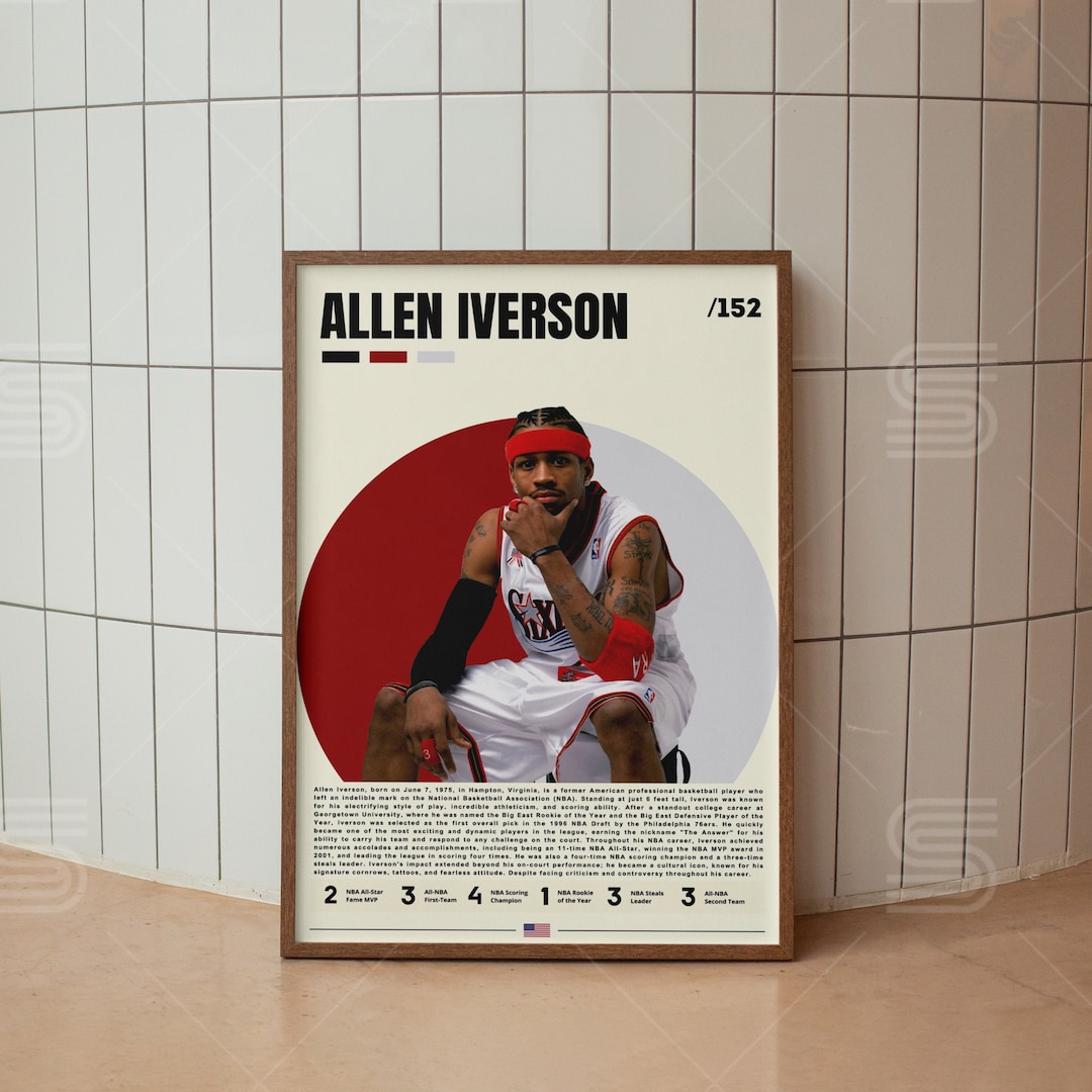 Allen Iverson Poster, Basketball Legend Player Poster, NBA Posters ...