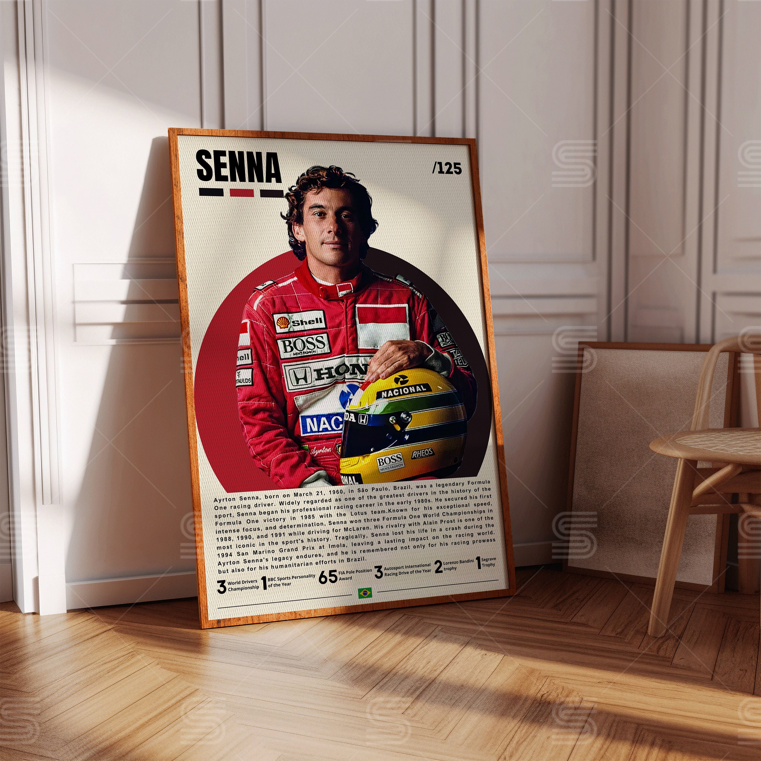 Ayrton Senna Poster, Formula One Poster, F1 Racing Poster, Motorsports ...