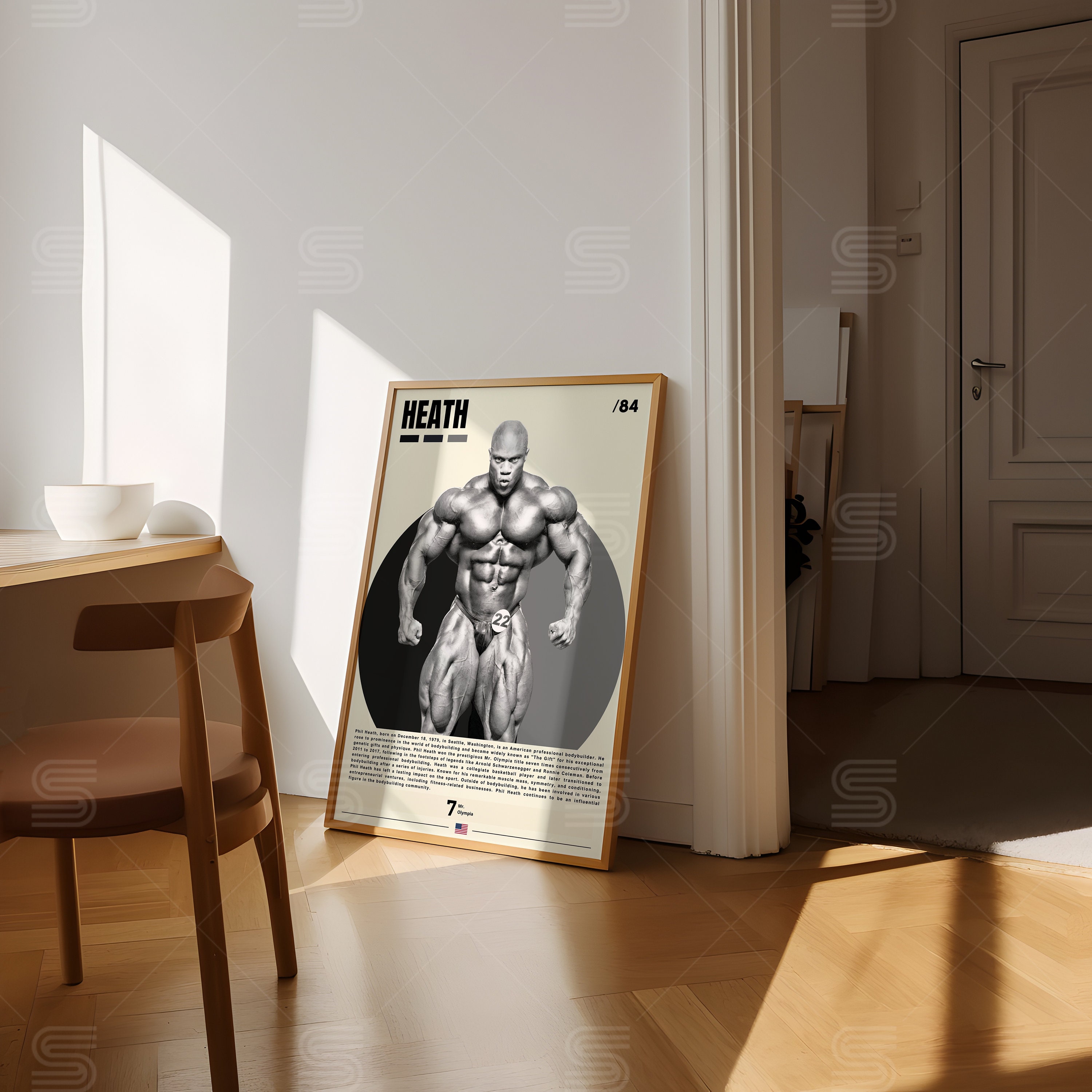 Phil Heath Poster, Bodybuilding Poster, Gym Wall Art, Sports Poster ...