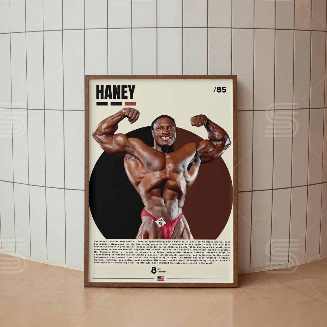 Lee Haney Poster, Bodybuilding Poster, Gym Wall Art, Sports Poster, Gym ...