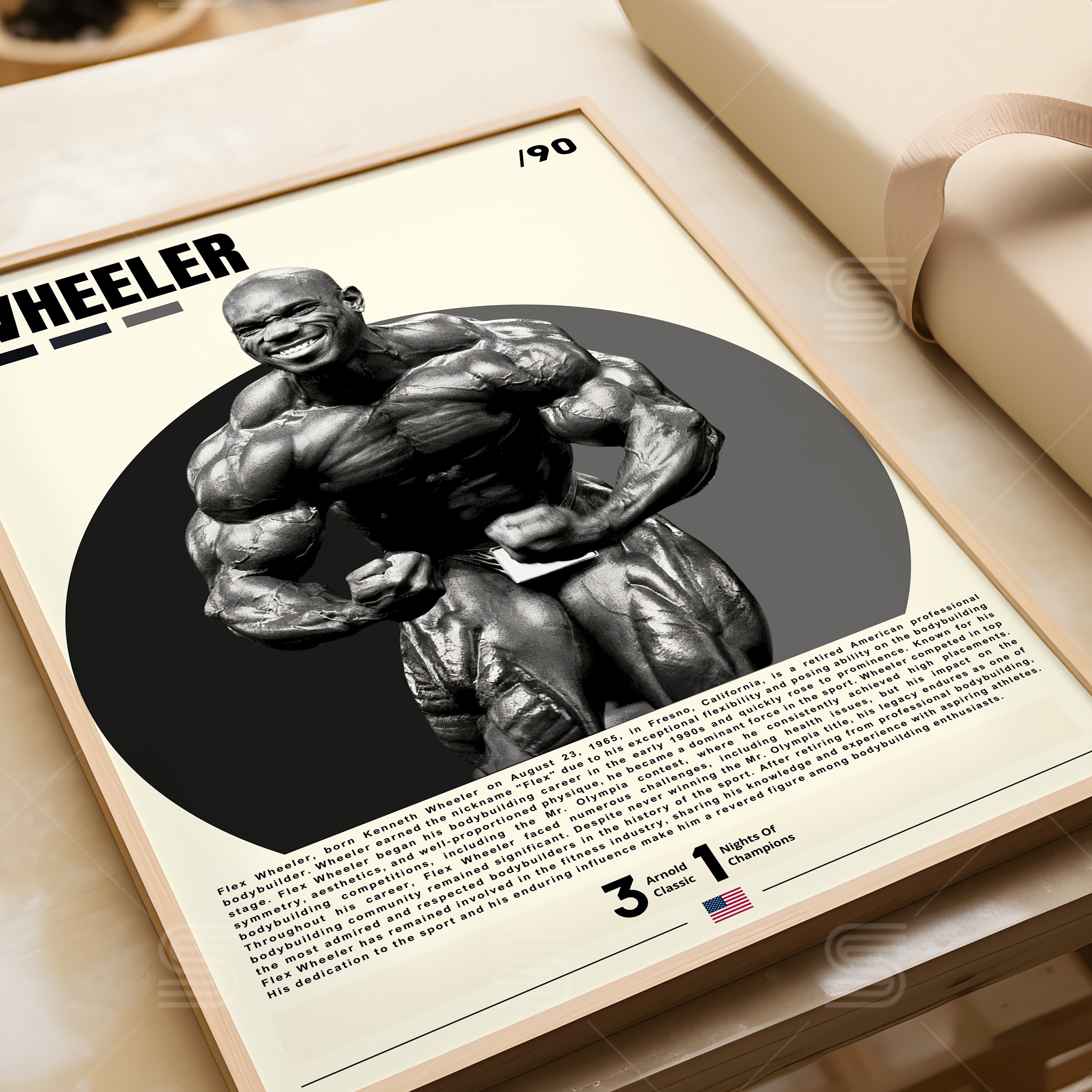 Flex Wheeler Poster, Bodybuilding Poster, Gym Wall Art, Sports Poster ...