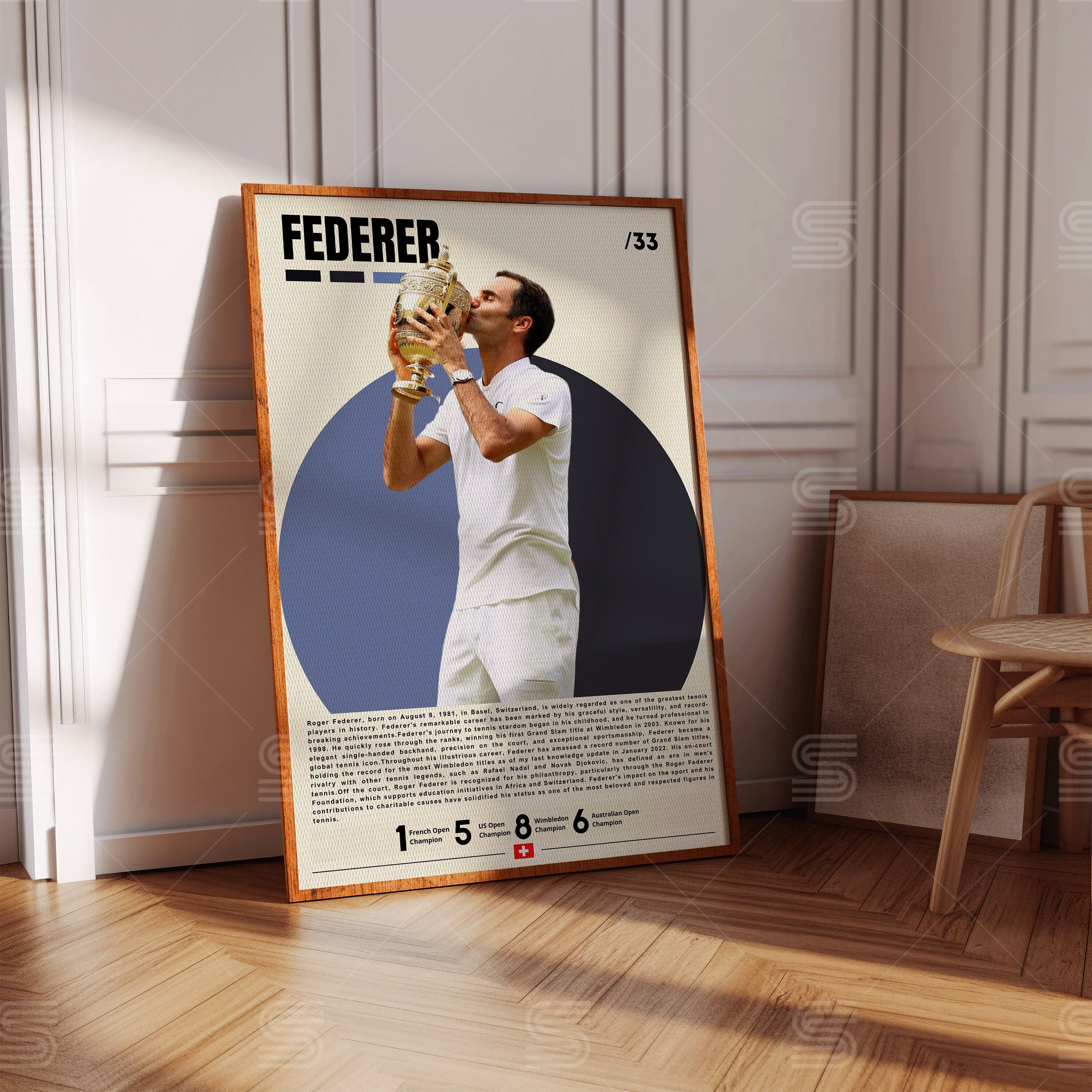 Roger Federer Poster, Wimbledon Poster, Tennis Gifts, Sports Poster ...