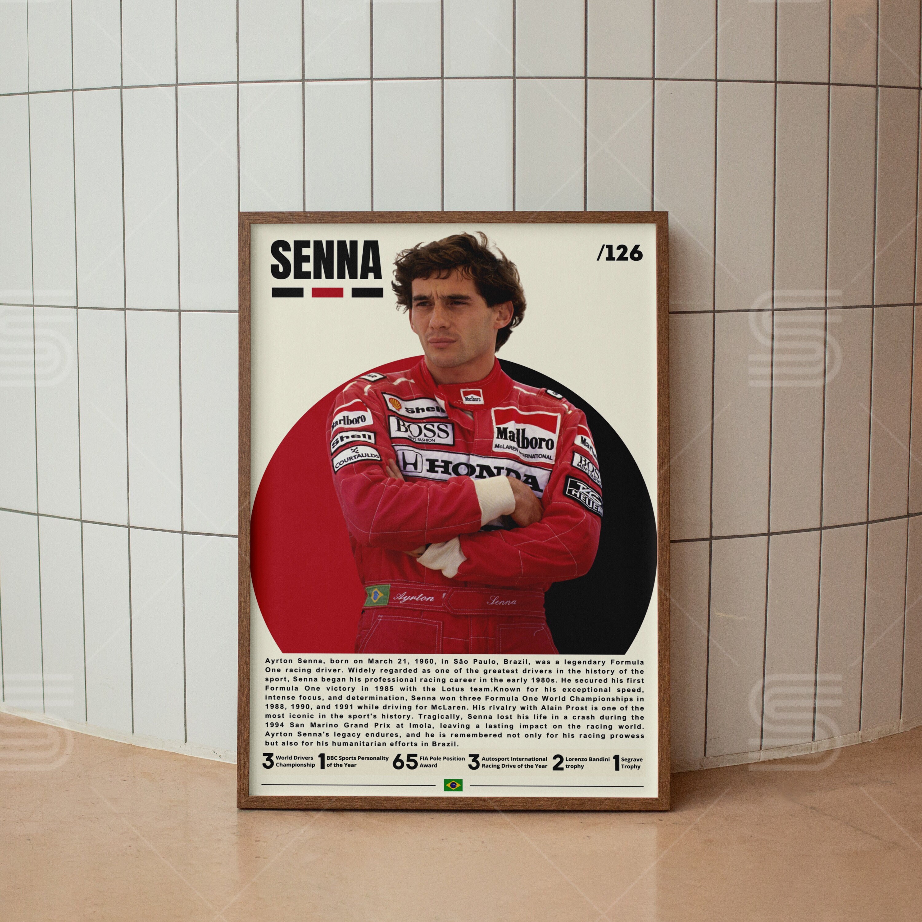 Ayrton Senna Poster, Formula One Poster, F1 Racing Poster, Motorsports ...