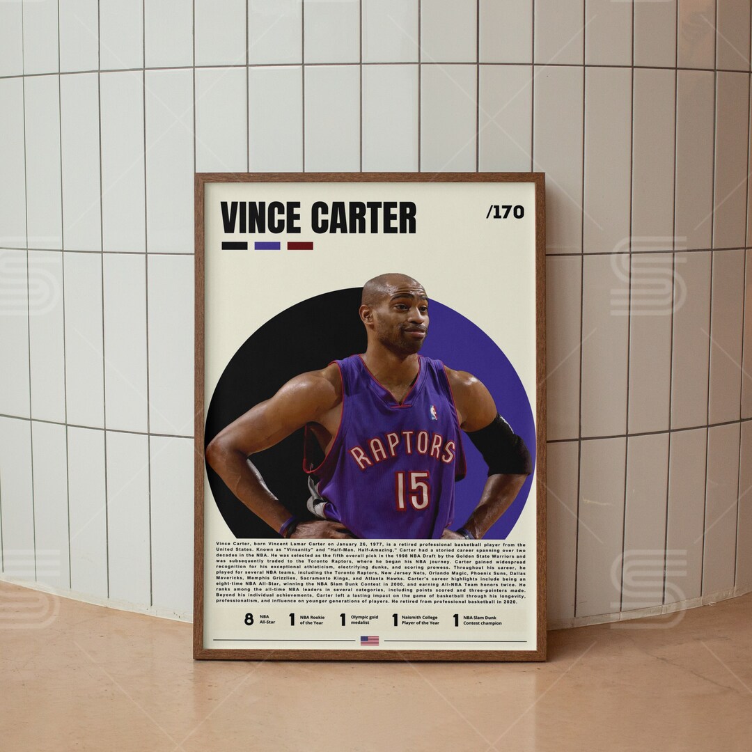 Vince Carter Poster, Basketball Legends Player Poster, NBA Posters ...