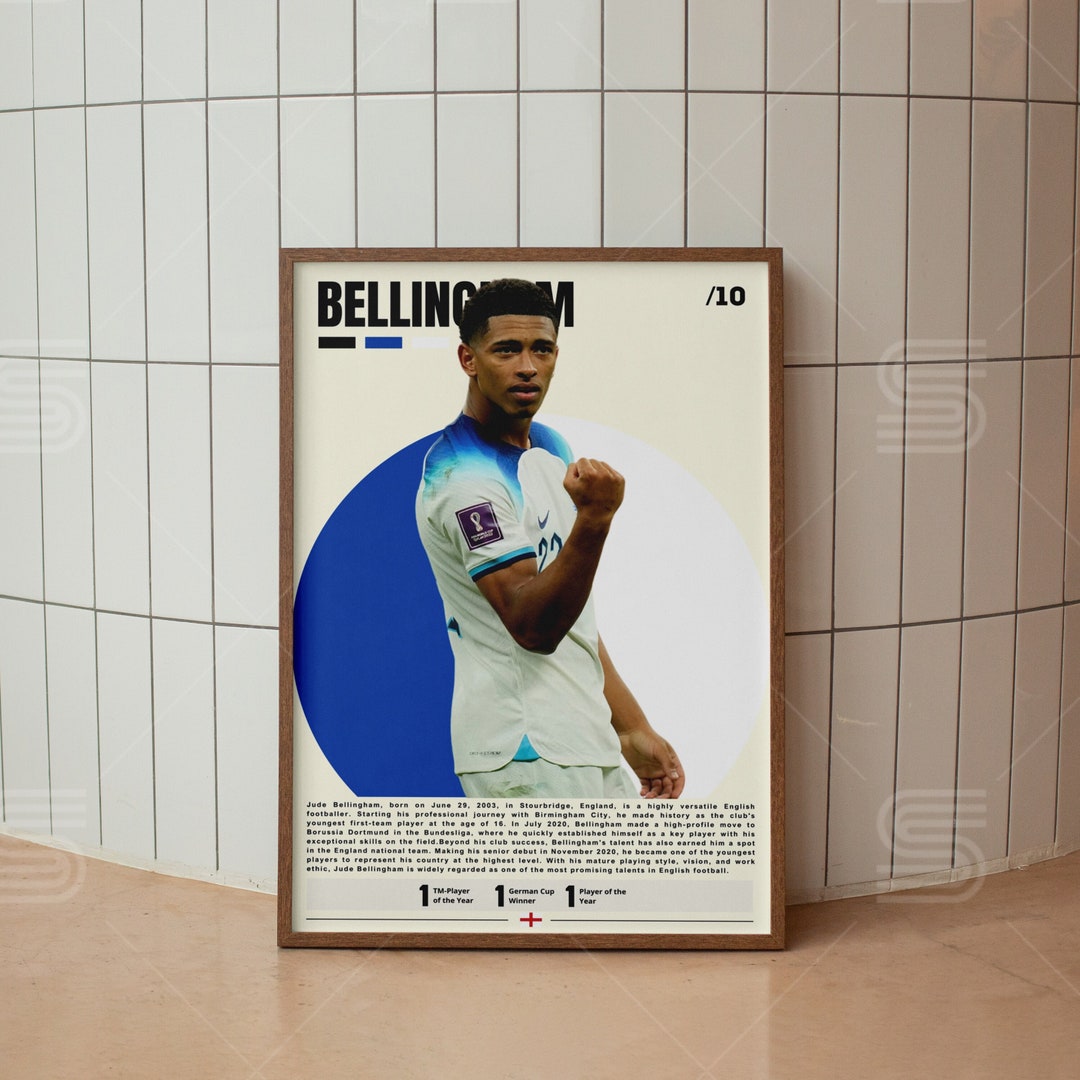Jude Bellingham Poster, England Football, Football Player Poster ...