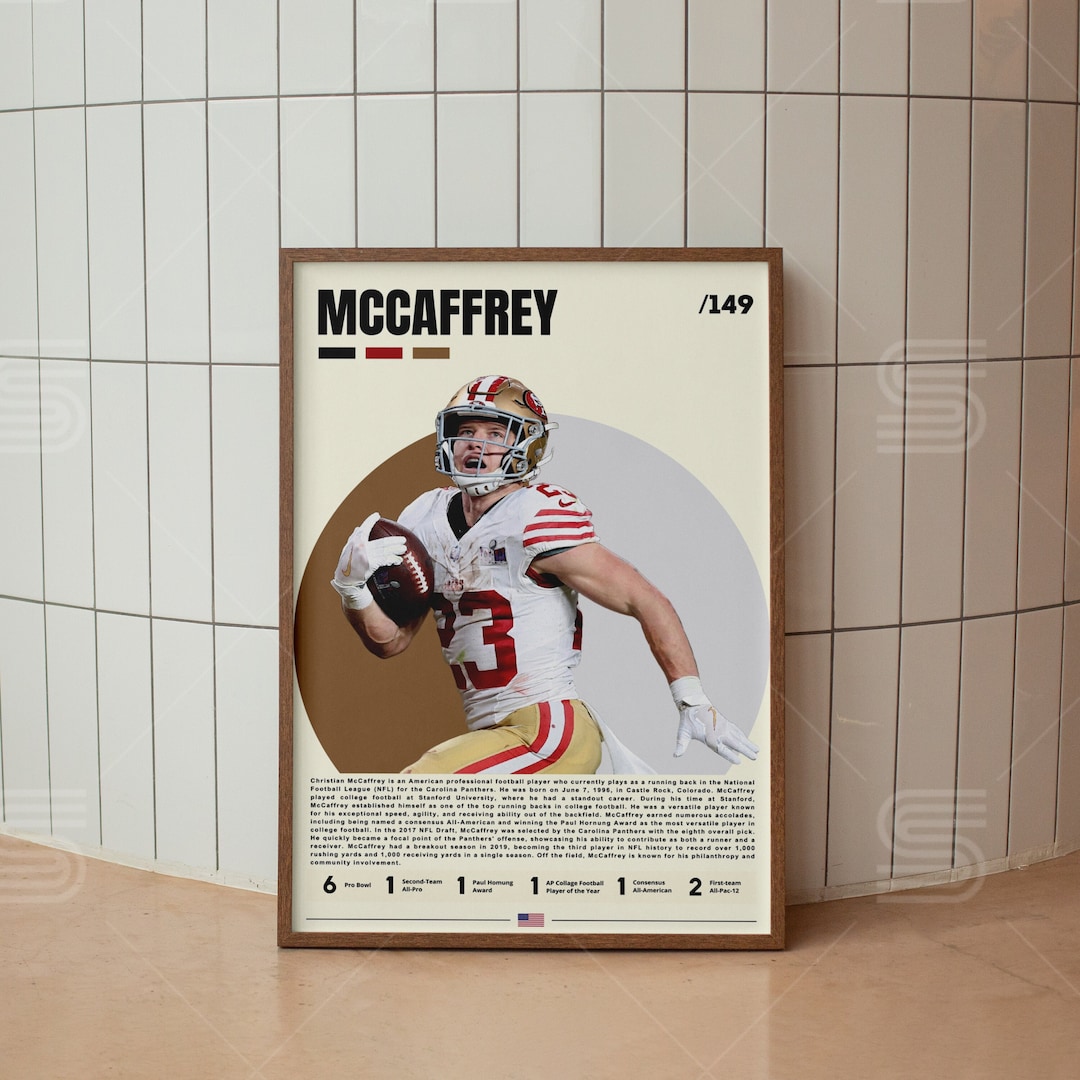 Christian Mccaffrey Poster, NFL Poster, Sports Poster, Football Poster ...
