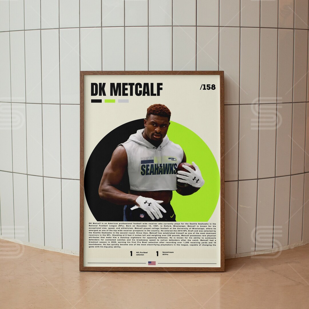 DK Metcalf Poster, NFL Poster, Sports Poster, Football Poster, NFL Wall ...