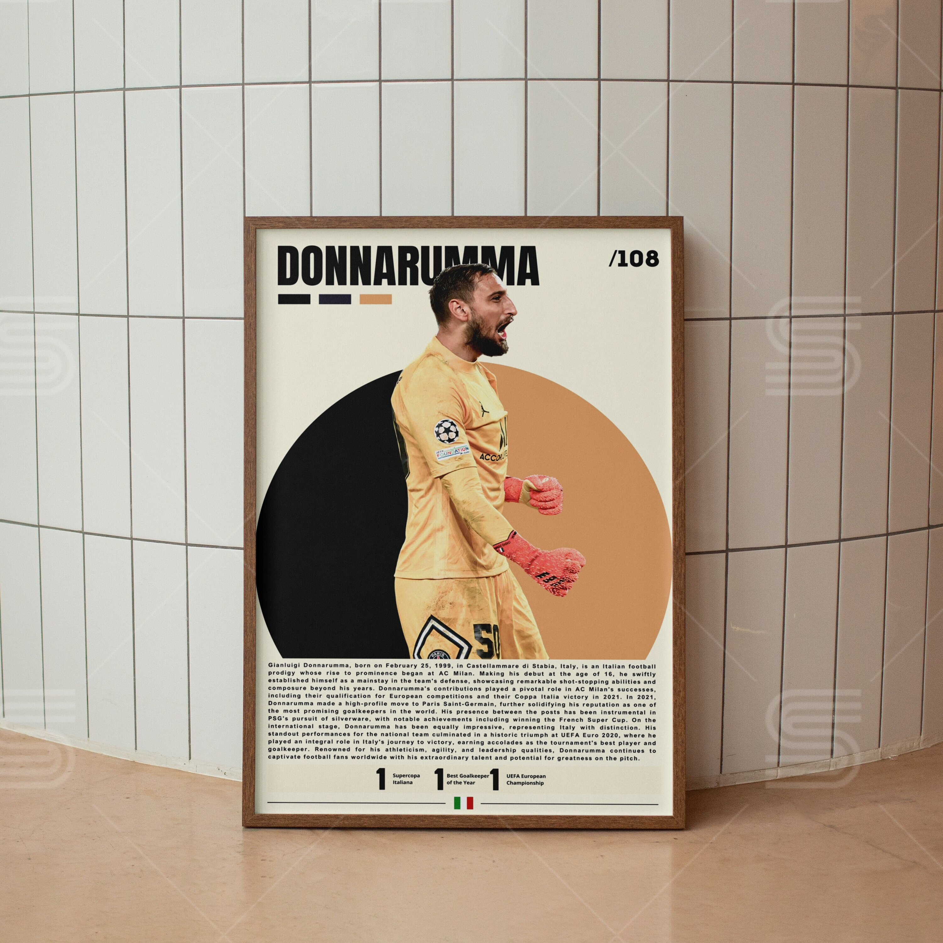 Gianluigi Donnarumma Poster, Goalkeeper Print, Soccer Coach Gifts ...