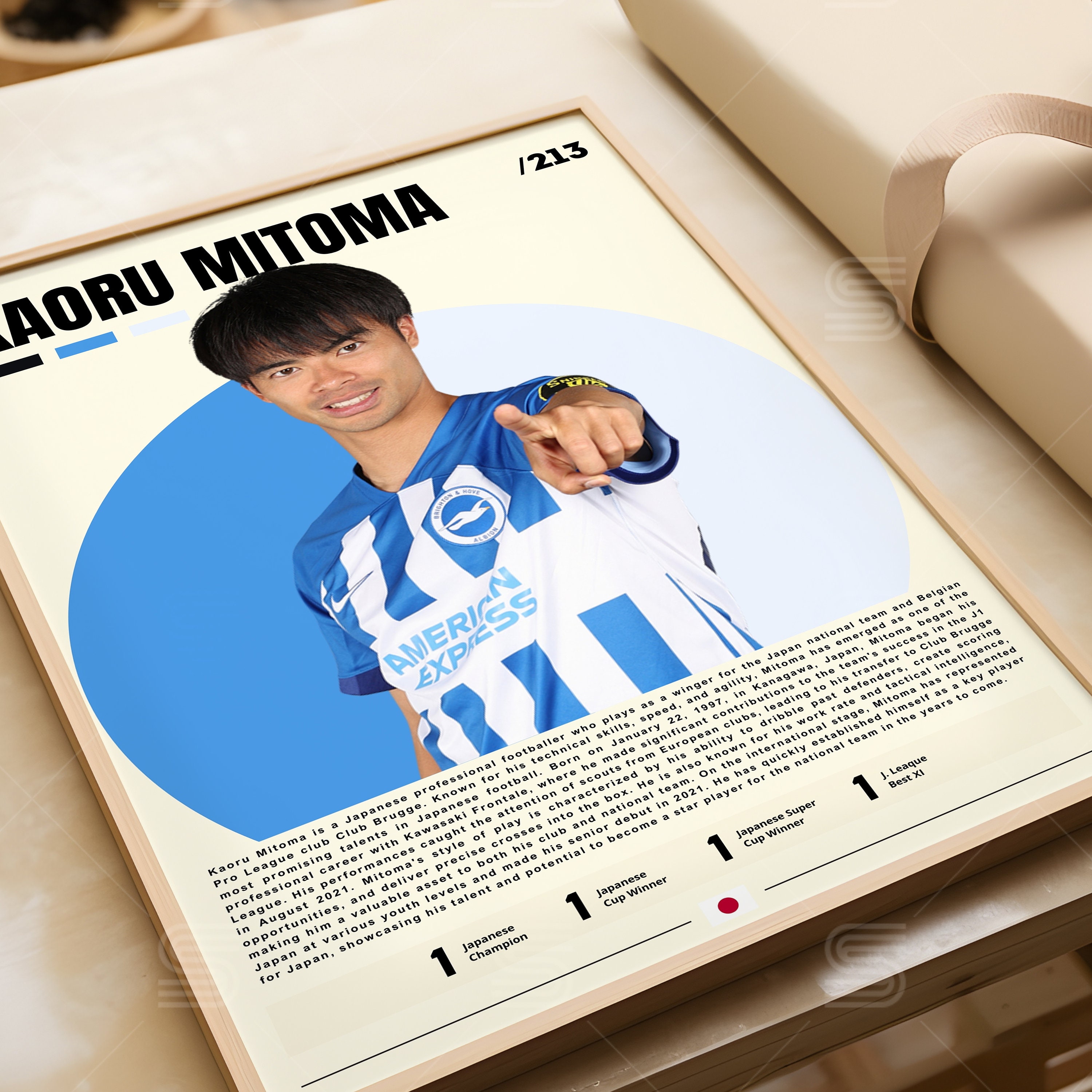 Kaoru Mitoma Poster, Soccer Player Poster, England Soccer Gifts, Sports ...