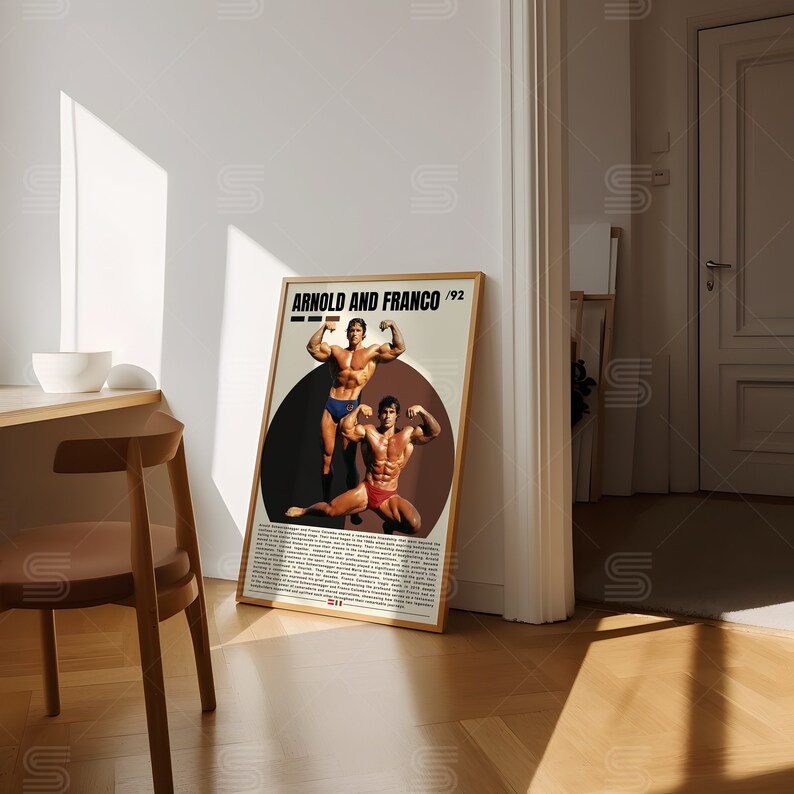 Arnold Schwarzenegger and Franco Columbu Poster, Bodybuilding Poster ...