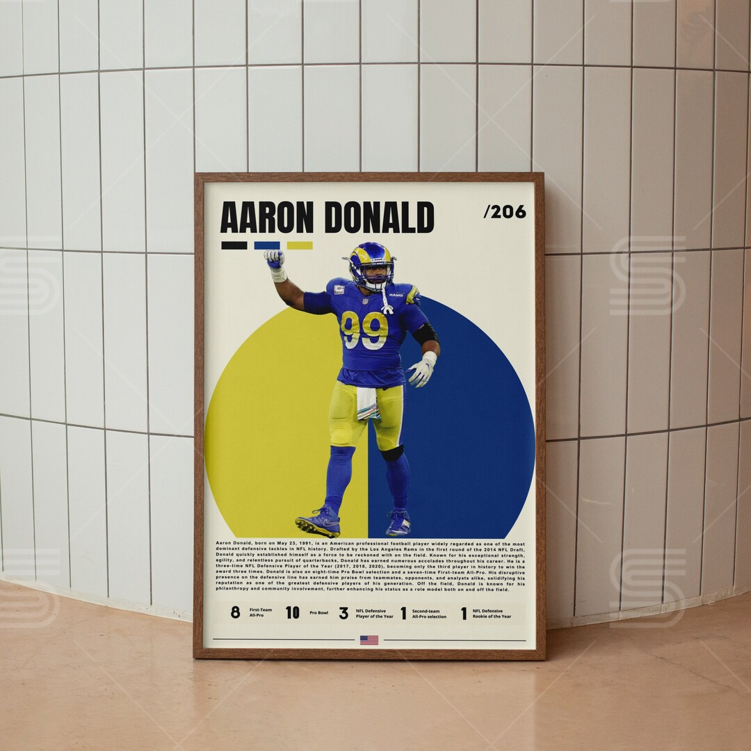 Aaron Donald Poster, NFL Poster, Sports Poster, Football Poster, NFL ...