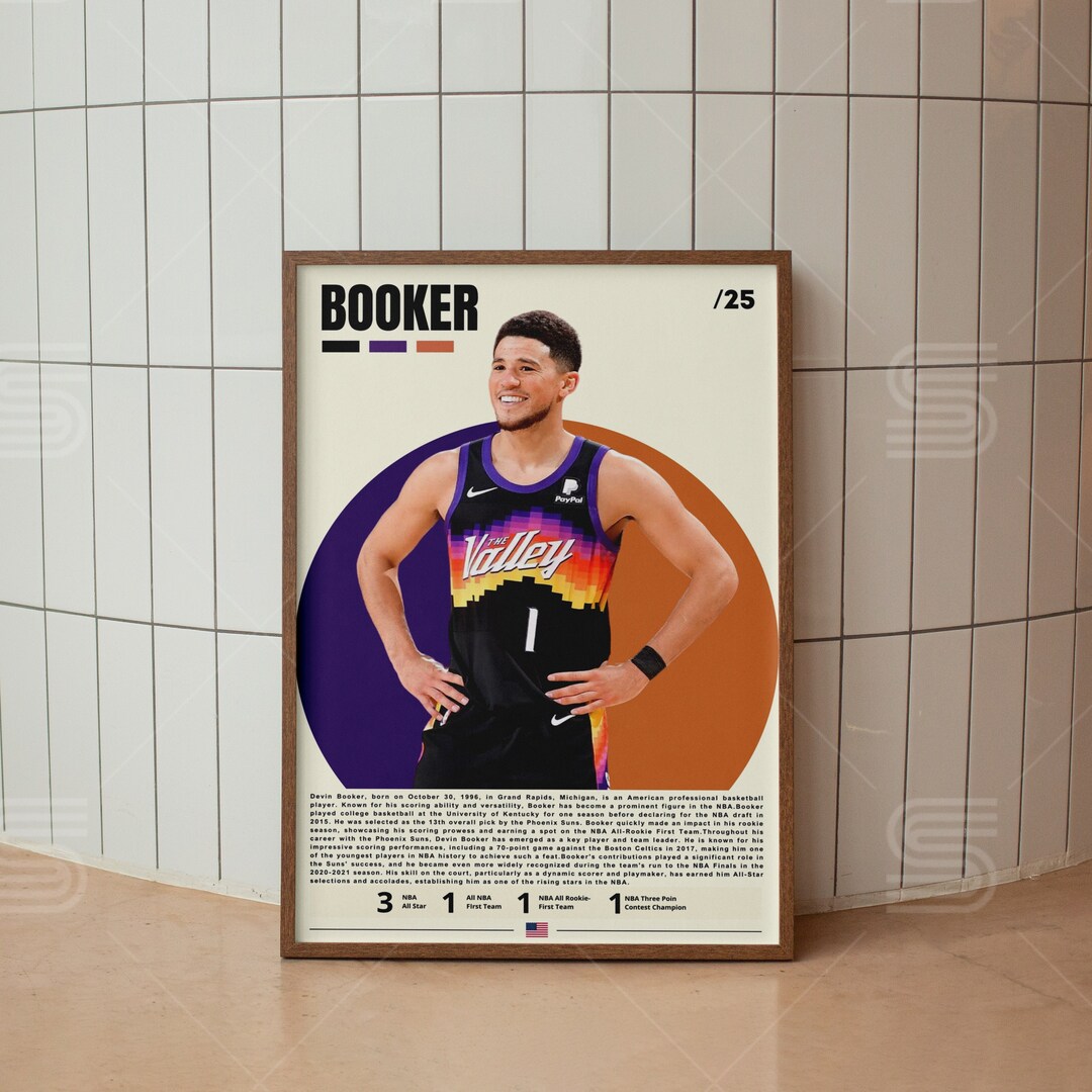 Devin Booker Poster, Basketball Player Poster, Phoenix Suns Posters ...
