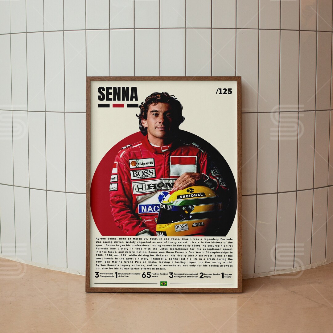 Ayrton Senna Poster, Formula One Poster, F1 Racing Poster, Motorsports ...