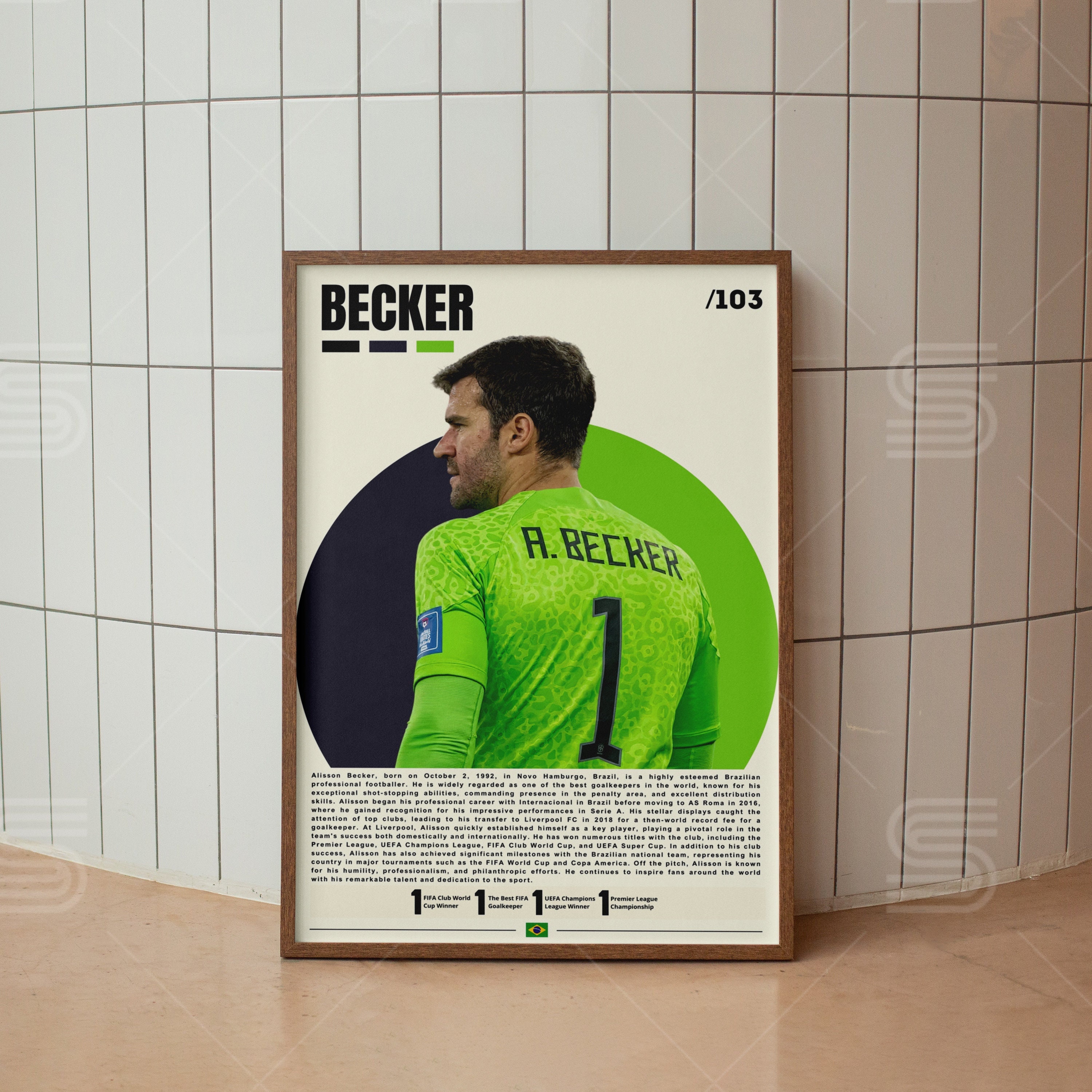 Allison Becker Poster, Goalkeeper Print, Sports Gifts, Brazil Poster ...