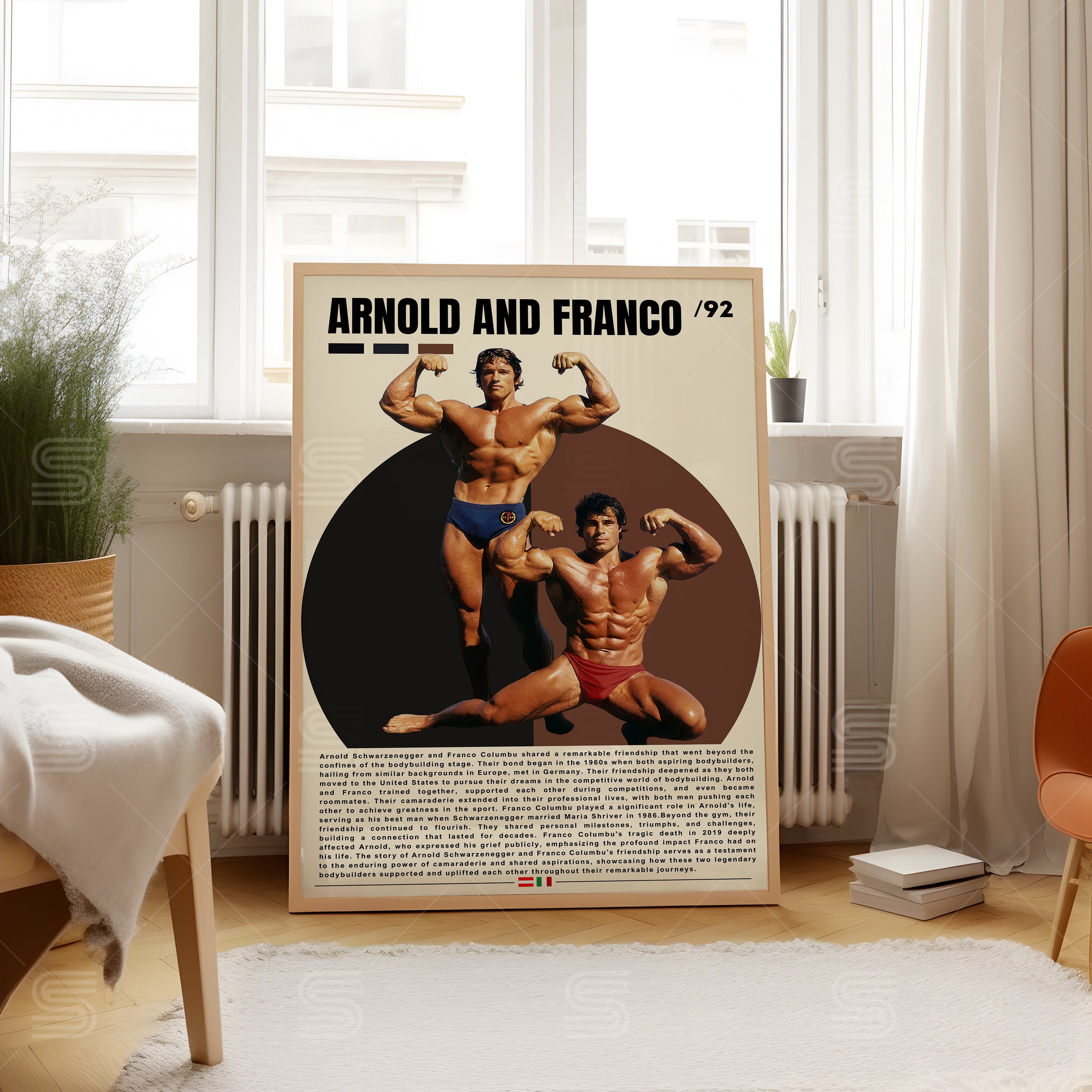 Arnold Schwarzenegger and Franco Columbu Poster, Bodybuilding Poster ...