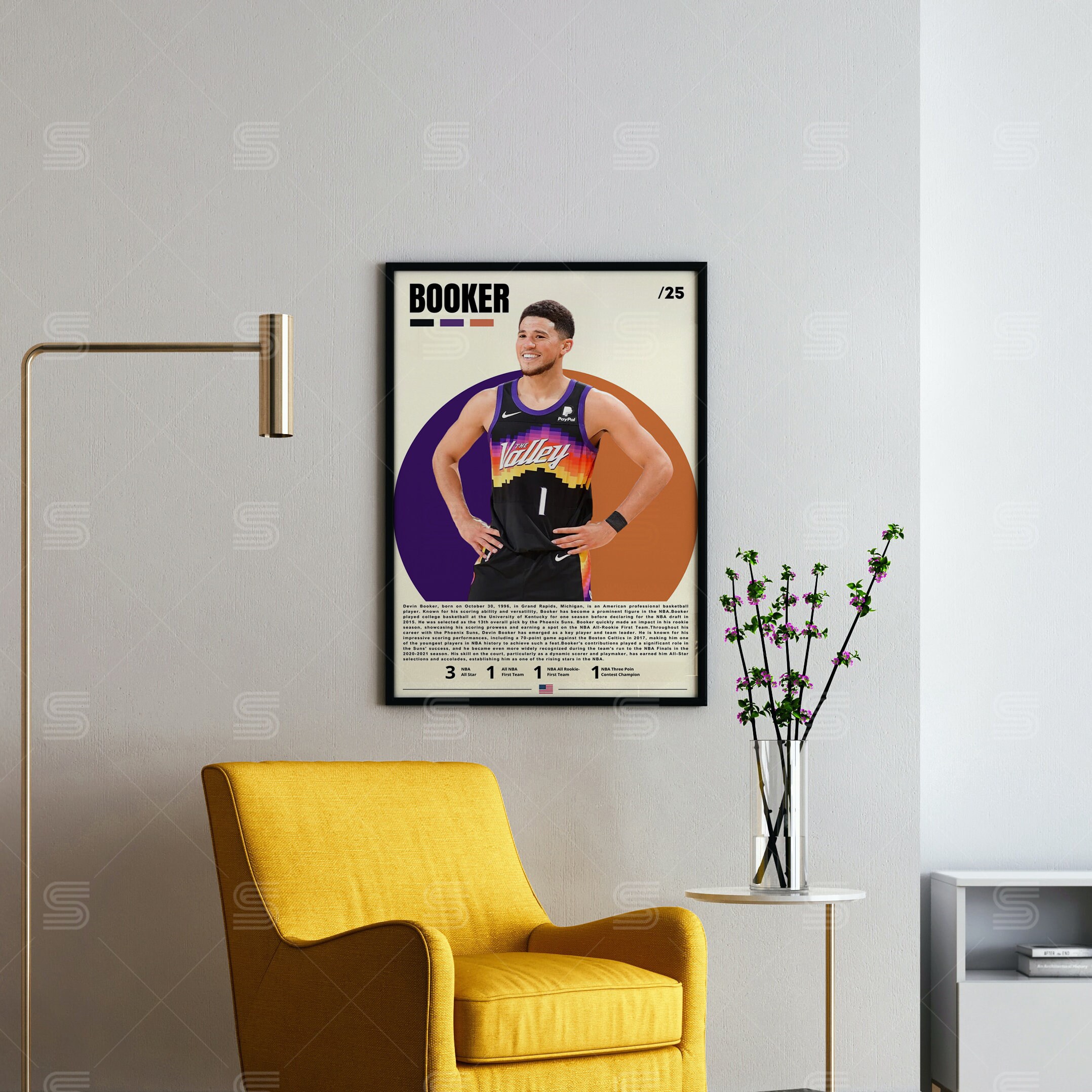 Devin Booker Poster, Basketball Player Poster, Phoenix Suns Posters ...