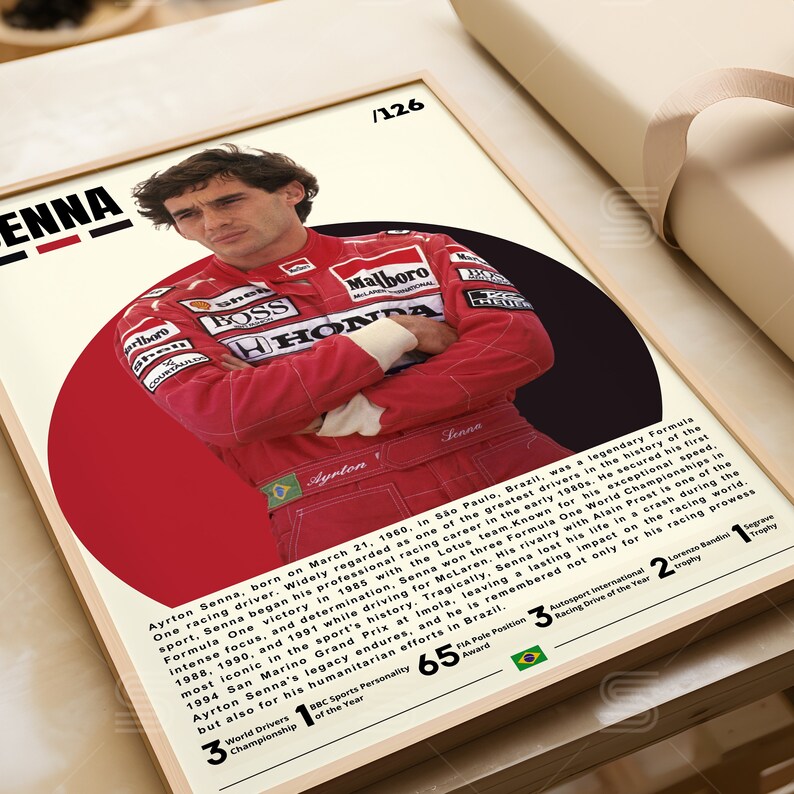 Ayrton Senna Poster, Formula One Poster, F1 Racing Poster, Motorsports ...