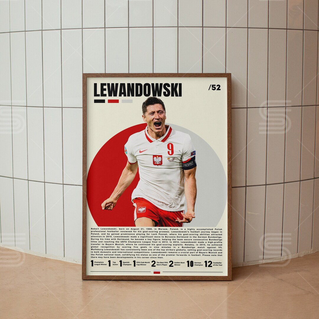 Robert Lewandowski Poster, Soccer Player Poster, Sports Gifts, Sports ...