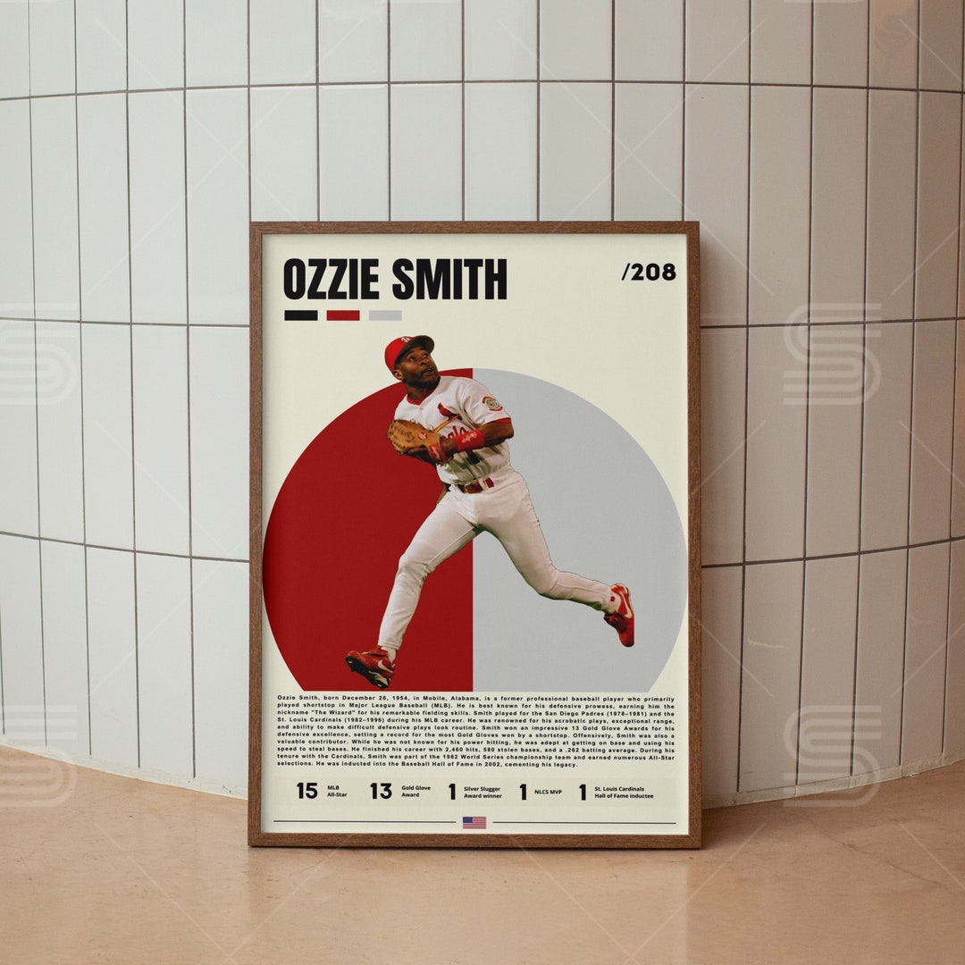 Ozzie Smith Poster, Baseball Digital Posters, Baseball Legend Prints ...