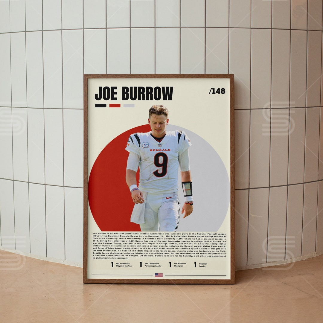 Joe Burrow Poster, NFL Poster, Sports Poster, Football Poster, NFL Wall ...