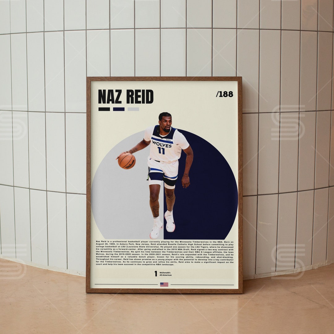 Naz Reid Poster, Basketball Player Poster, NBA Posters, Sports Poster ...